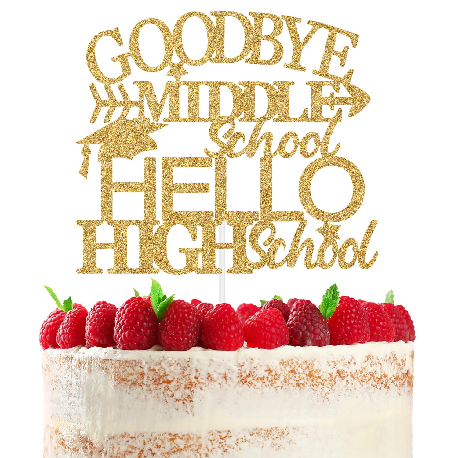 RLXPT Goodbye MiddleITSC Hello High School Cake Topper, Next Stop High ...