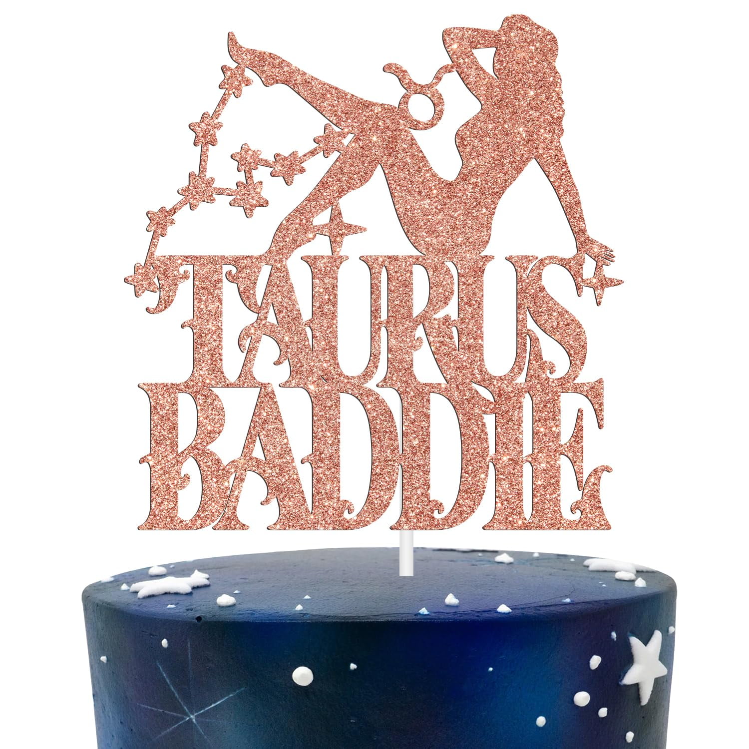 RLXPT Taurus BaddieITSC Cake Topper, Big Taurus Energy/Taurus Season/Taurus AF, Funny 12 ...