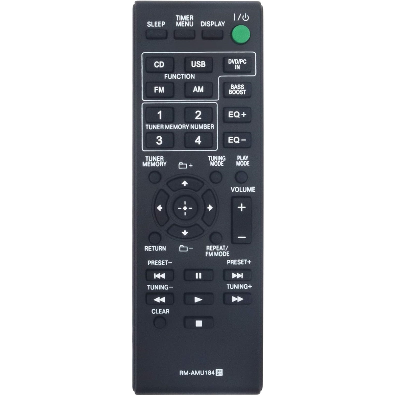 RM-AMU184 Replacement Remote Control for Mini Hi-Fi System MHC-ECL5 HCD ...