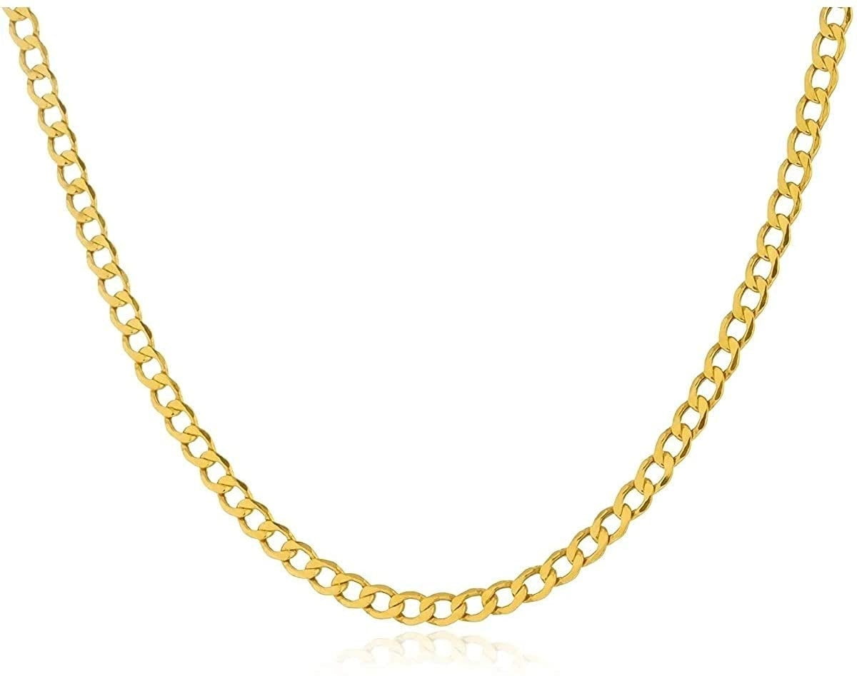 RM Cuban Yellow Gold Necklace Chain, 14K, 16" - 30", Thin 2.00mm, with ...