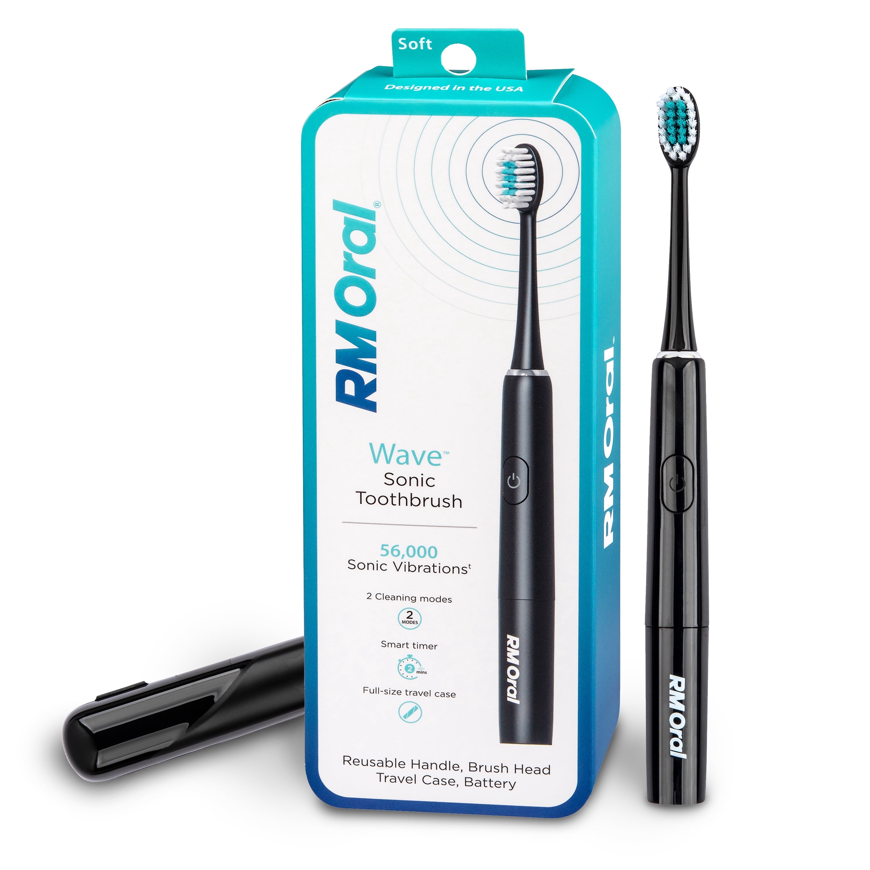 RM ORAL Wave Sonic Battery Toothbrush, Soft Bristles, 56,000 Sonic ...