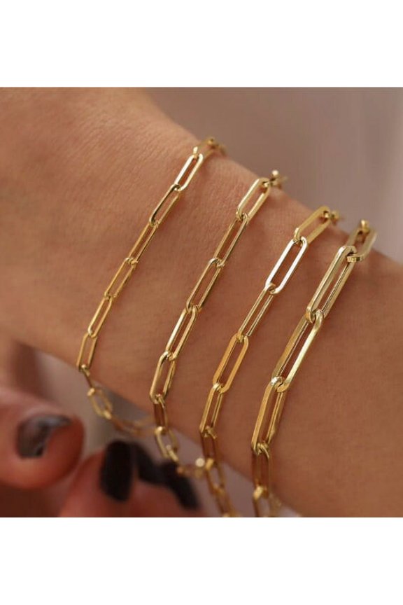 Gold Paper Clip Bracelet