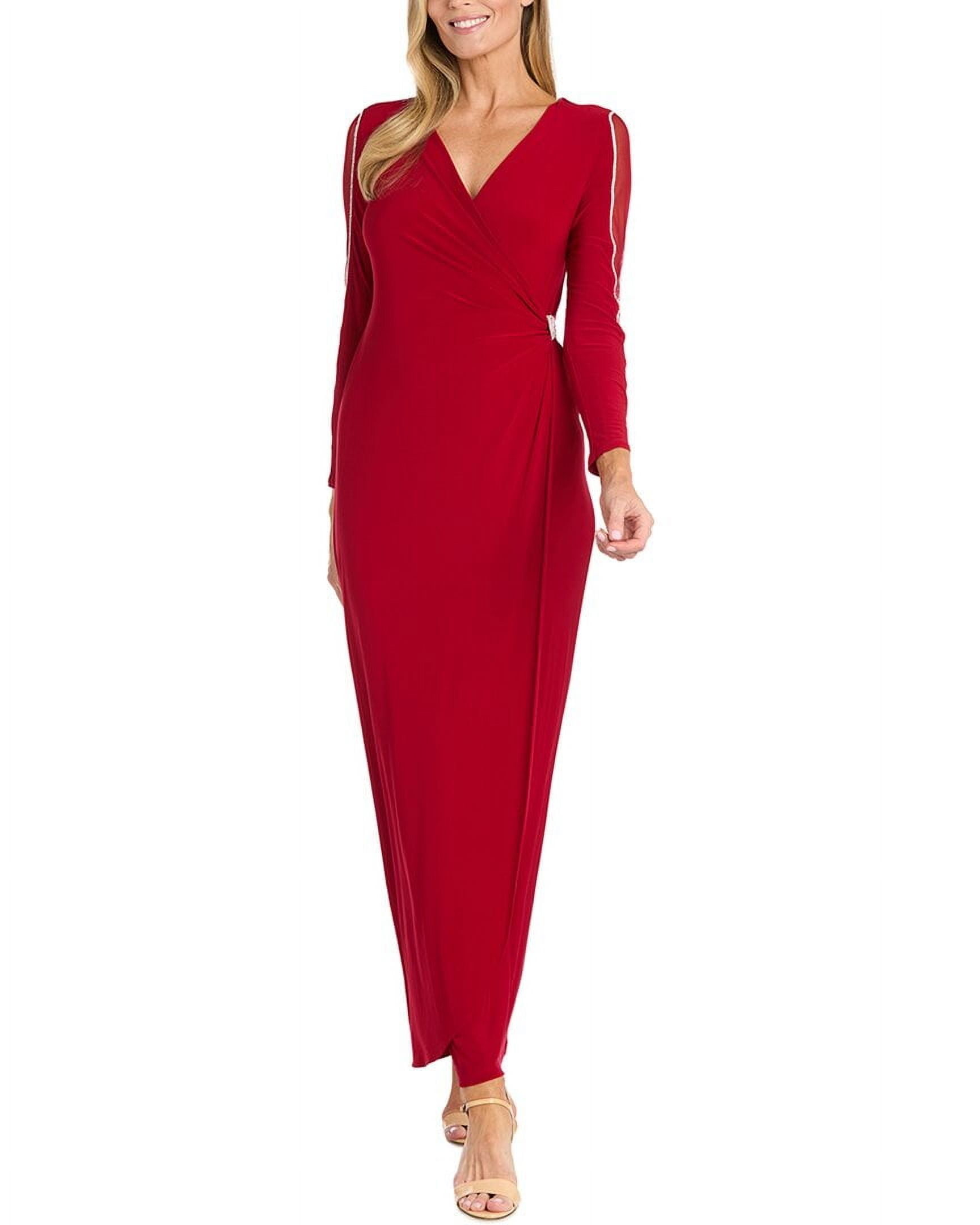 RM Richards womens Sheer Insert Sleeve Detail Wrap Dress, 14 - Walmart.com