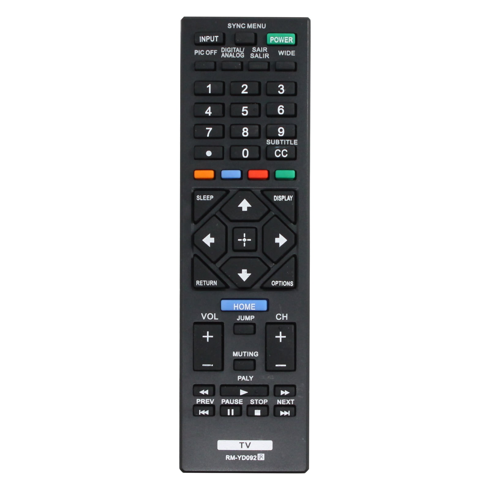 RM-YD092 Remote Control Replacement - Compatible with Sony KDL17332R420B TV - Walmart.com