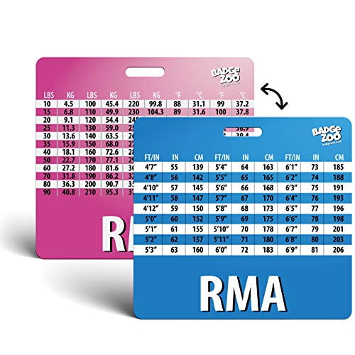 RMA Badge Buddy with Weight, Height and Temperature Conversion Pink ...
