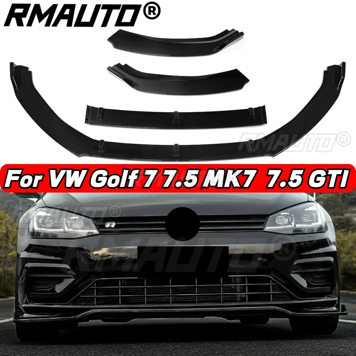 RMAUTO 3Pcs Car Front Bumper Splitter Lip Spoiler Diffuser Guard For ...