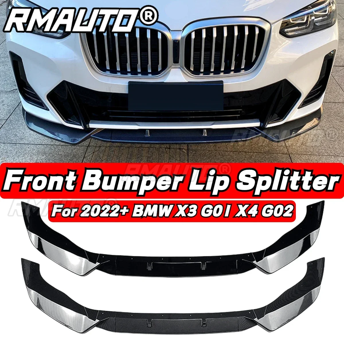 RMAUTO Carbon Fiber Car Front Bumper Lip Spoiler Splitter Diffuser ...