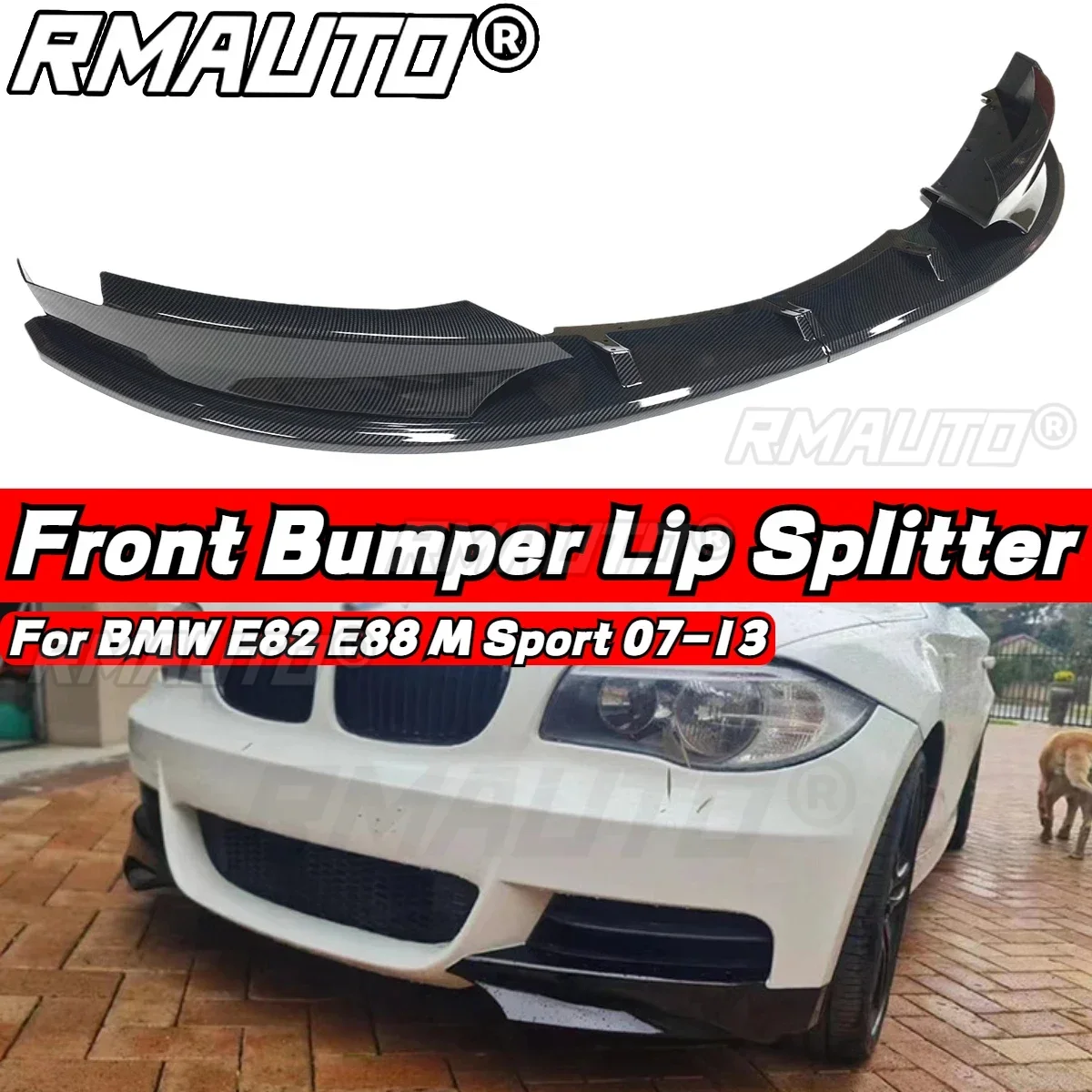 RMAUTO Carbon Fiber Car Front Bumper Spoiler Lip Diffuser For BMW 1 ...