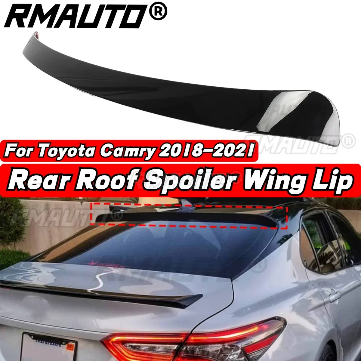 RMAUTO Carbon Fiber Roof Spoiler Rear Window Wing Lip Rear Roof Top ...