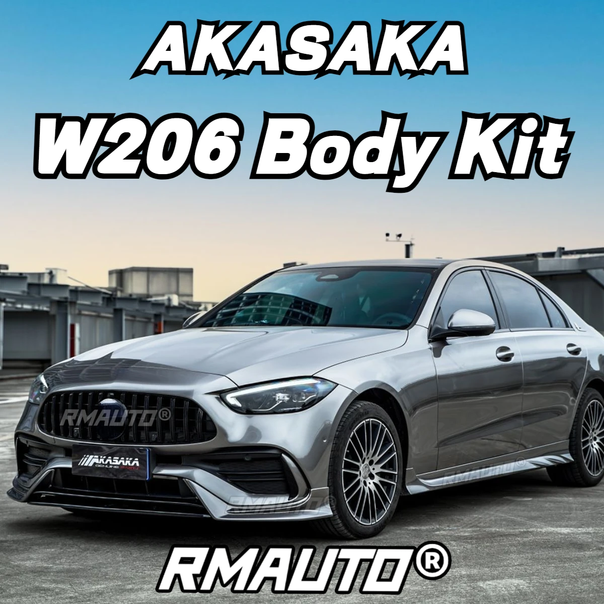 RMAUTO W206 Front Bumper Splitter Lip Body Kit Side Skirt Rear Spoiler ...