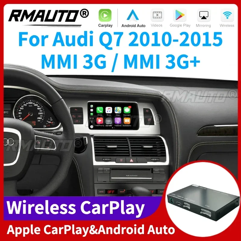 RMAUTO Wireless Apple CarPlay MMI for Audi Q7 2010-2015 Android Auto ...
