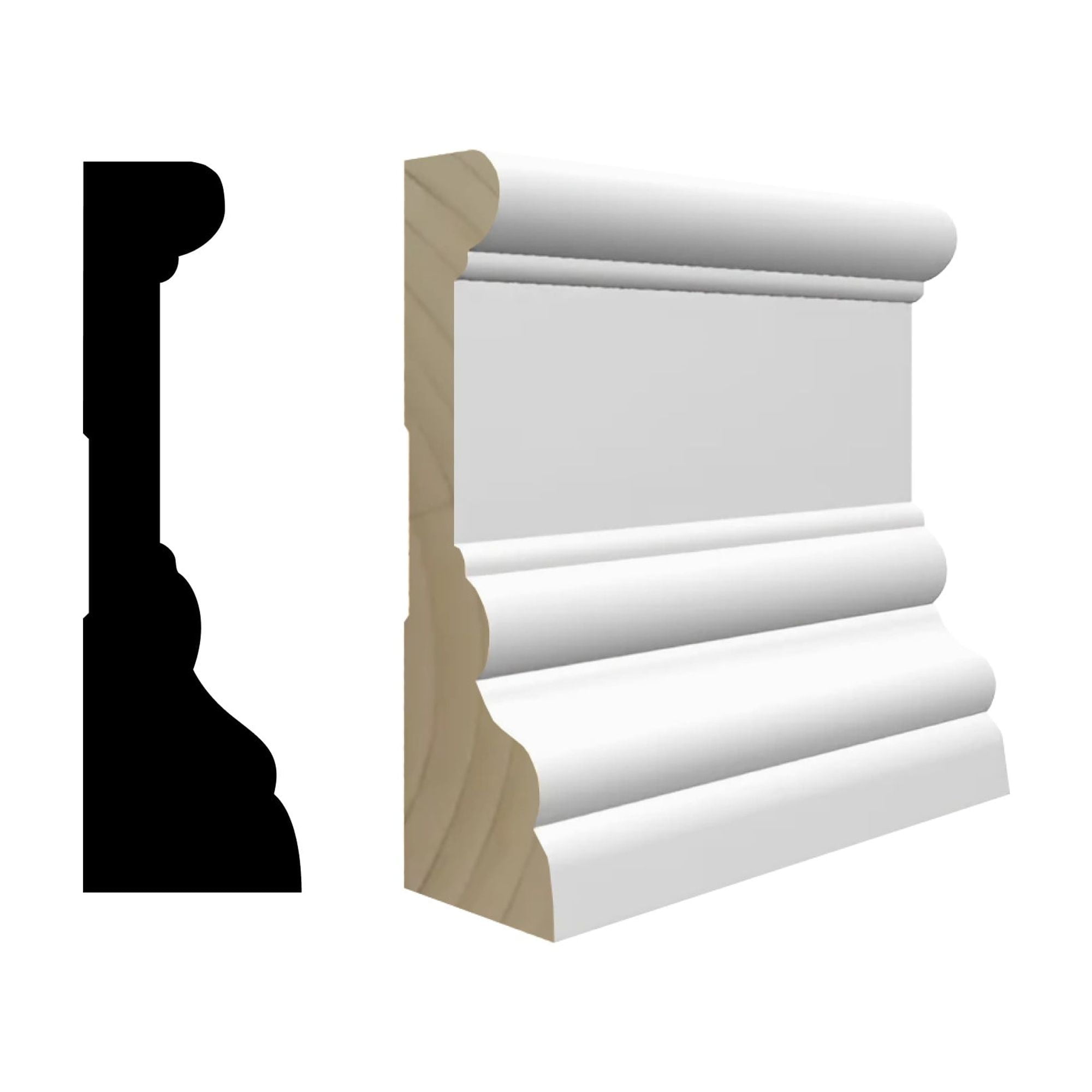 RMC DEL 1 in.D x 3 1/4 in. W x 85 in. L Primed Finger-Joined Pine ...