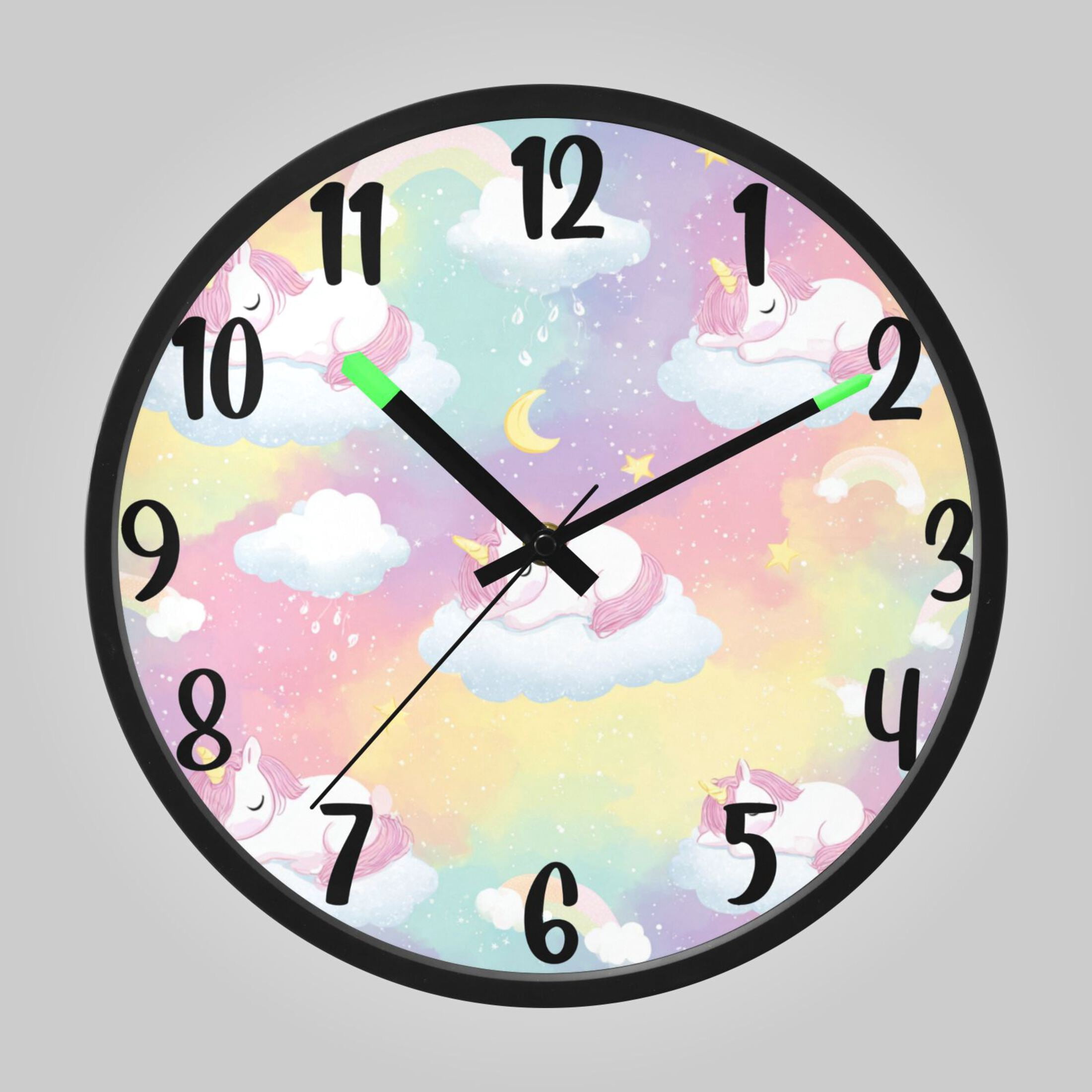 RMDQTR 12 Inch Sound-Activated LED Night Light Wall Clock Silent Sweep ...