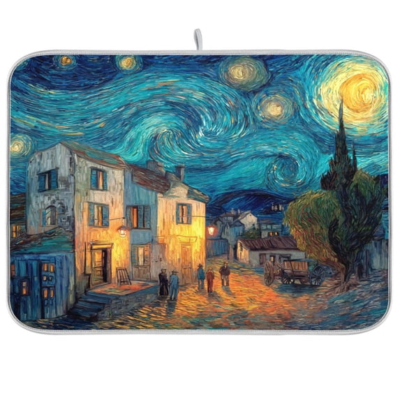 RMDQTR 16 x 18 Inch Dish Drying Mat Microfiber Composite Sponge Kitchen ...