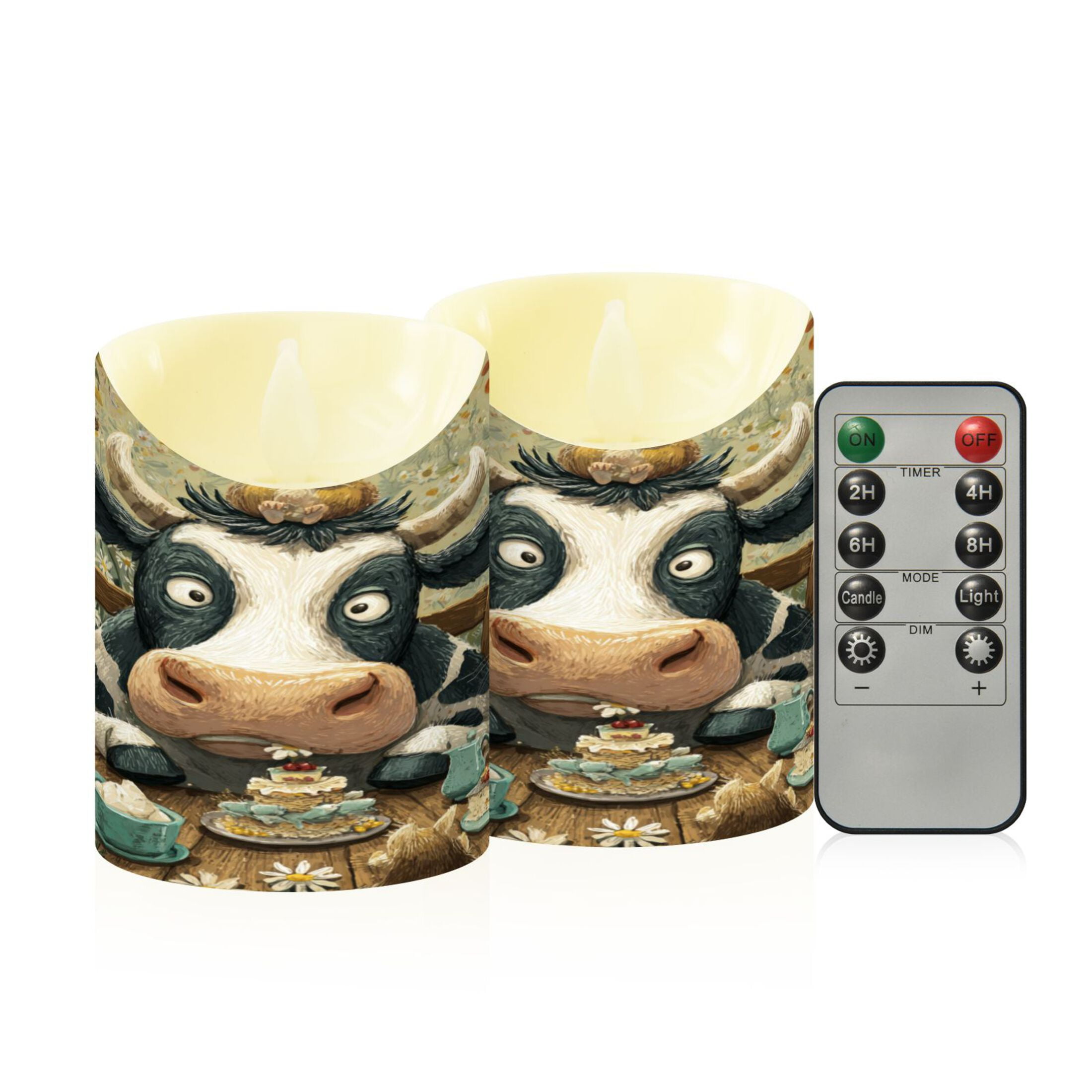RMDQTR 2PCS Tapered Flickering Flame Candle Lamp LED Simulated Candle ...