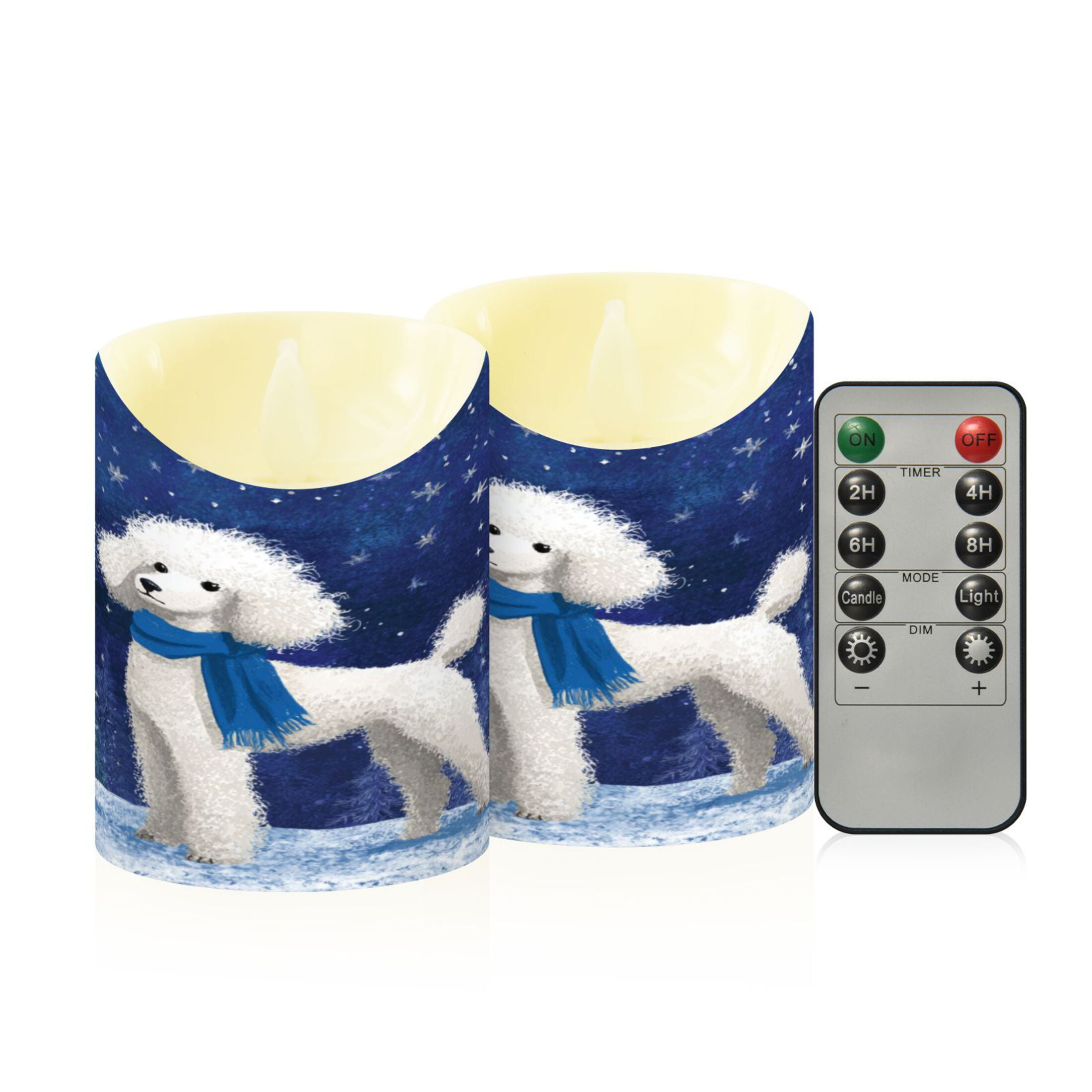 RMDQTR 2PCS Tapered Flickering Flame Candle Lamp LED Simulated Candle ...