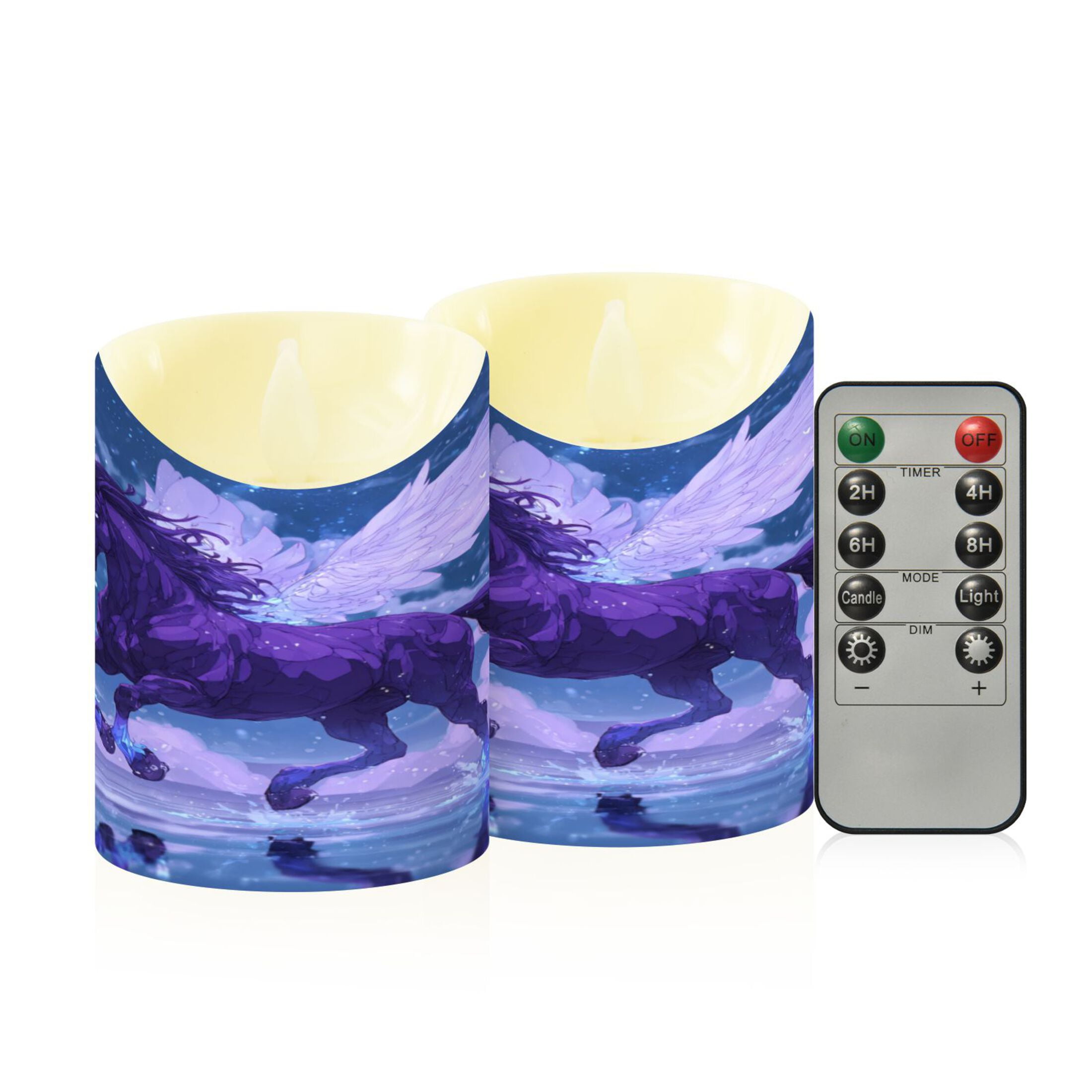 RMDQTR 2PCS Tapered Flickering Flame Candle Lamp LED Simulated Candle ...