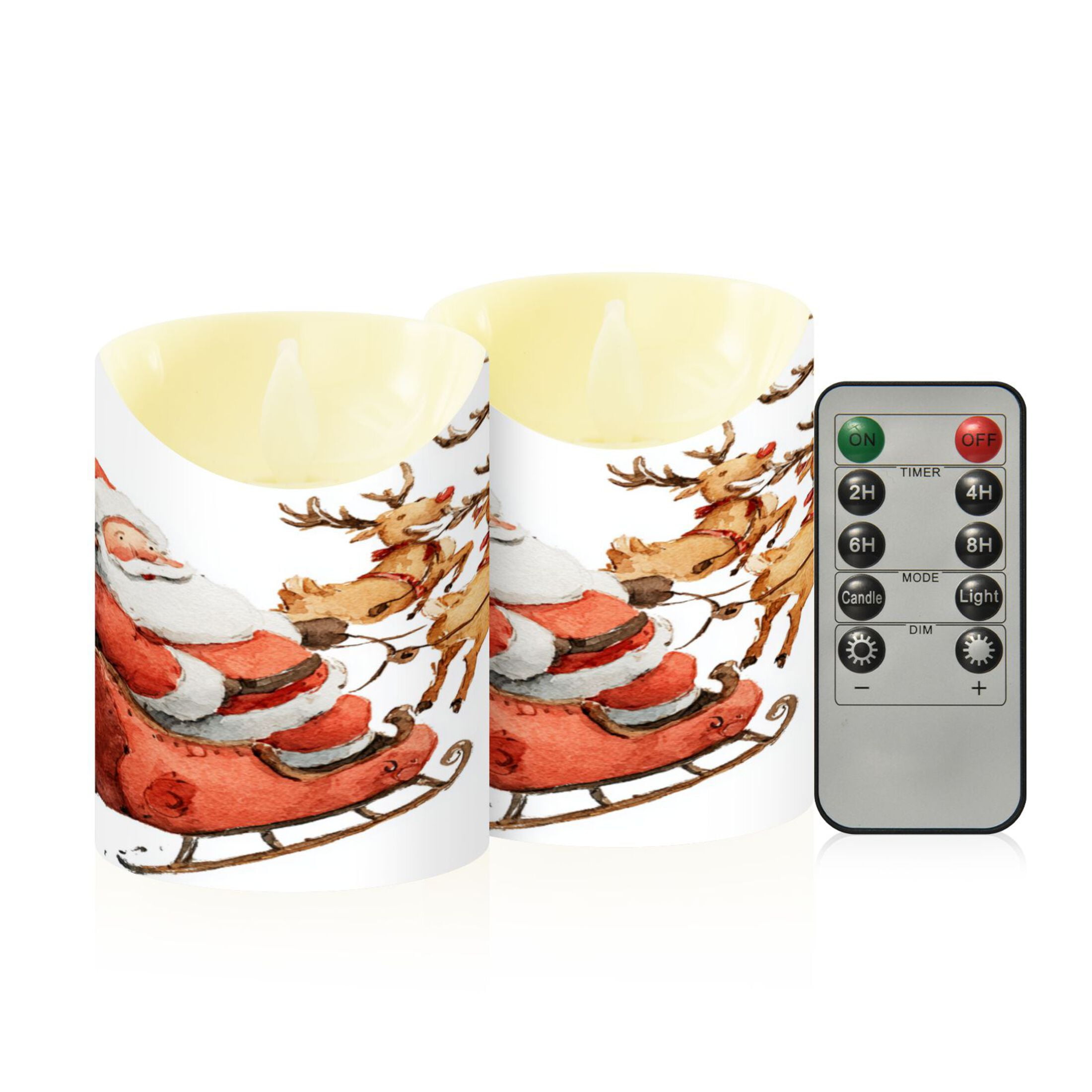 RMDQTR 2PCS Tapered Flickering Flame Candle Lamp LED Simulated Candle ...