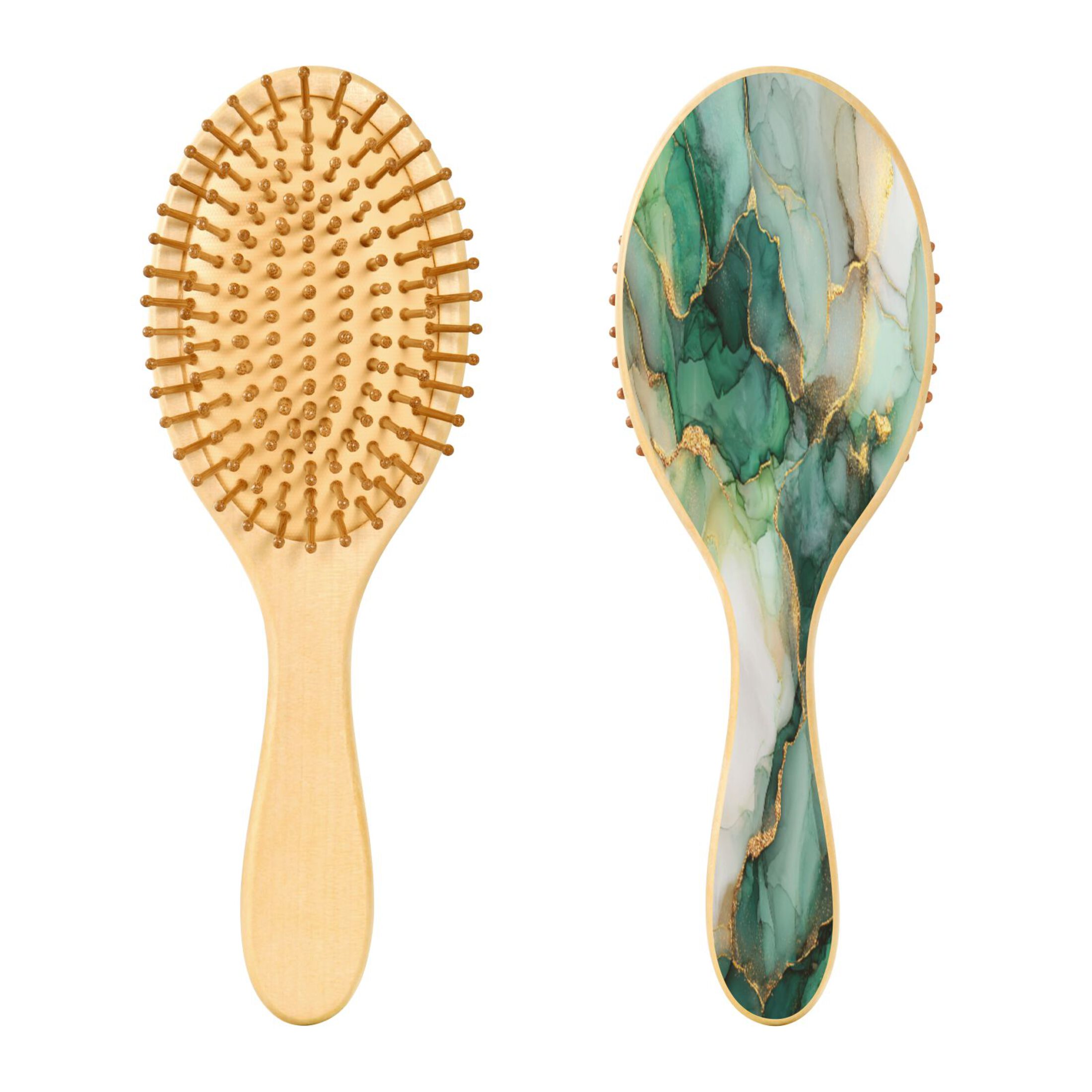 RMDQTR 9.25X3.15”Round Wooden Rubber Hair Brushes Massage Comb Suitable ...