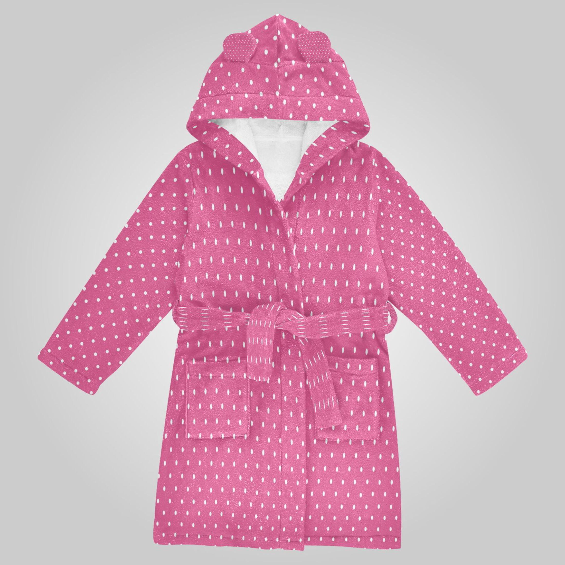 RMDQTR Hooded Fleece Bathrobe with Removable Belt and Pockets Soft and ...