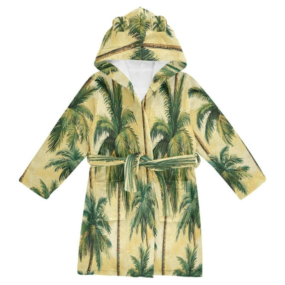 RMDQTR Hooded Fleece Bathrobe with Removable Belt and Pockets Soft and ...