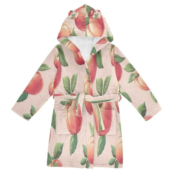 RMDQTR Hooded Fleece Bathrobe with Removable Belt and Pockets Soft and ...