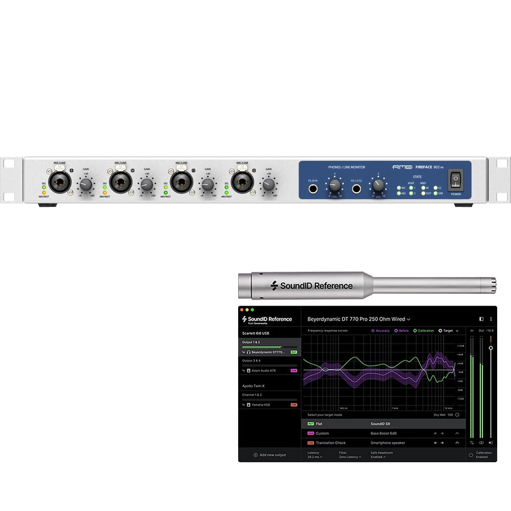 RME Fireface 802 FS 60-Channel USB-B Audio/MIDI Interface Bundle with ...