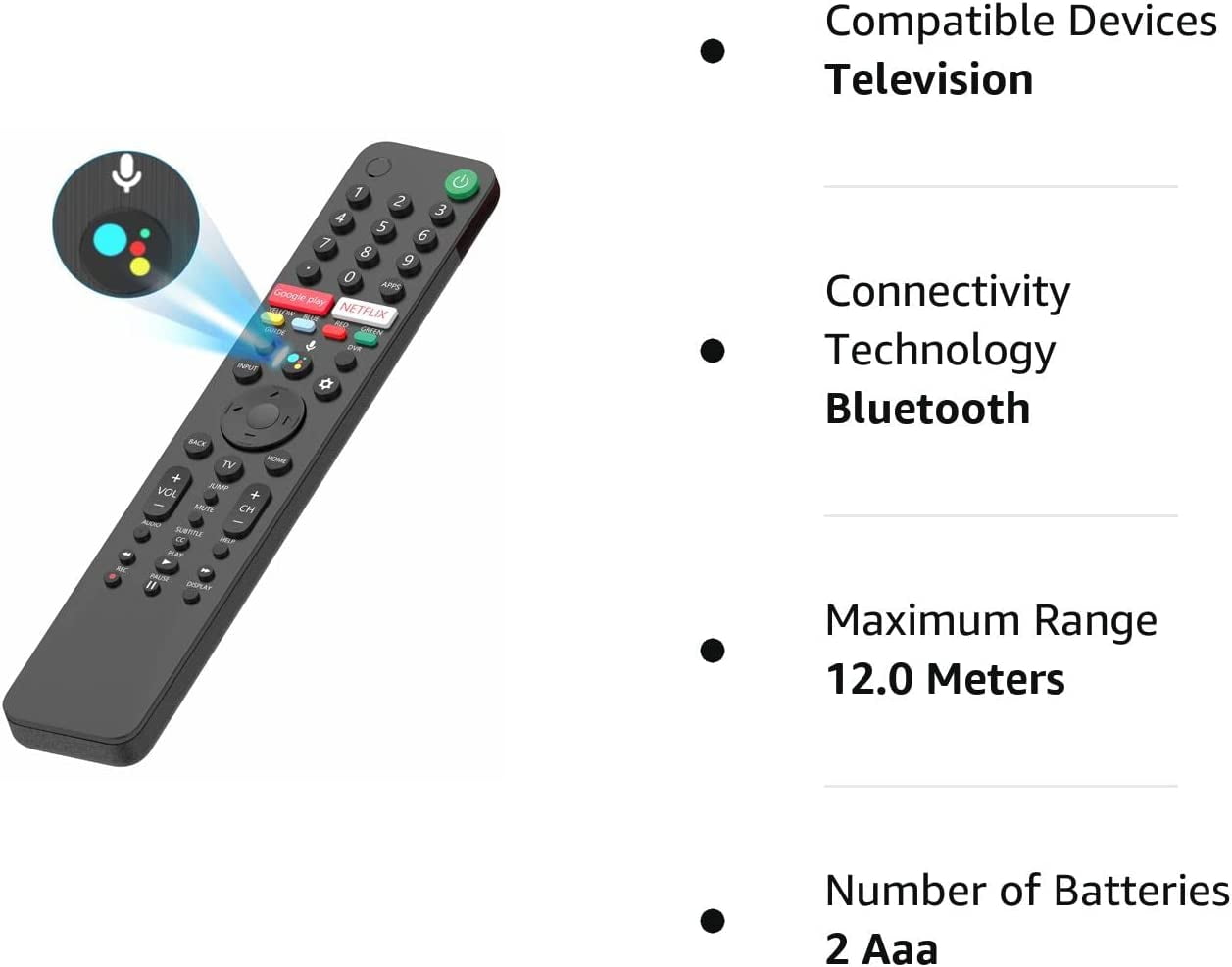 Sony Universal Voice Remote RMF-TX500U for All Sony LCD, LED, Bravia XR ...