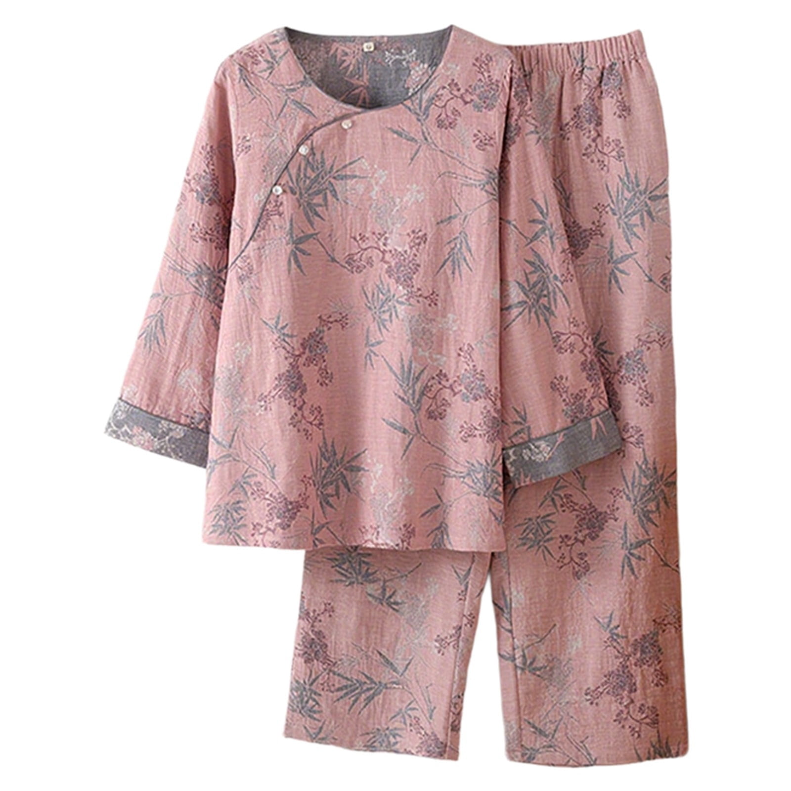 RMGVDSD 2 Pack Womens Pajamas Set Weave Jacquard Pajama Set Women's 3/4 ...