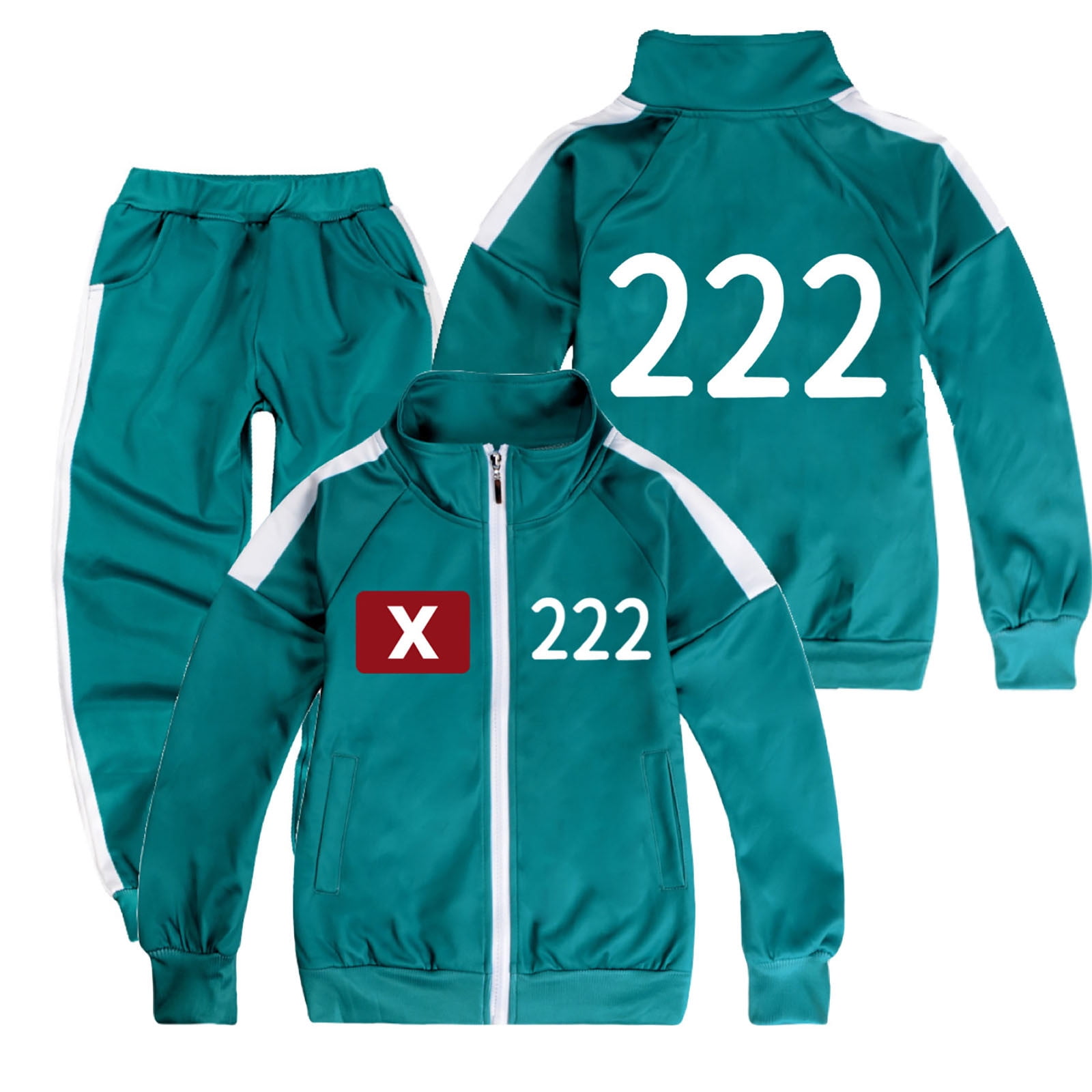RMGVDSD 2 Piece Green Tracksuit for Kids Sportswear Number 222 Print ...