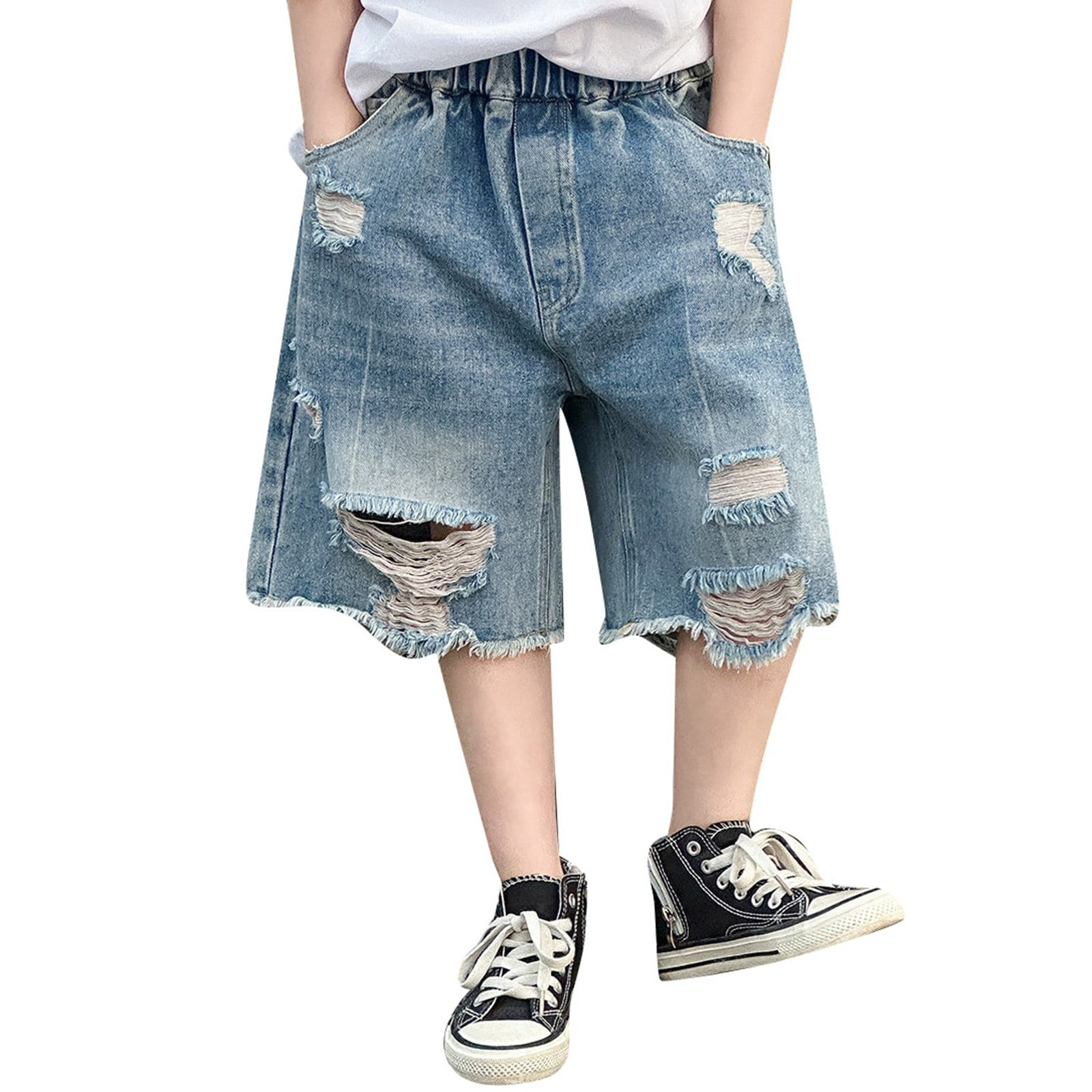 RMGVDSD Boys Fashion Ripped Jeans Retro Children's Summer Shorts Kids ...