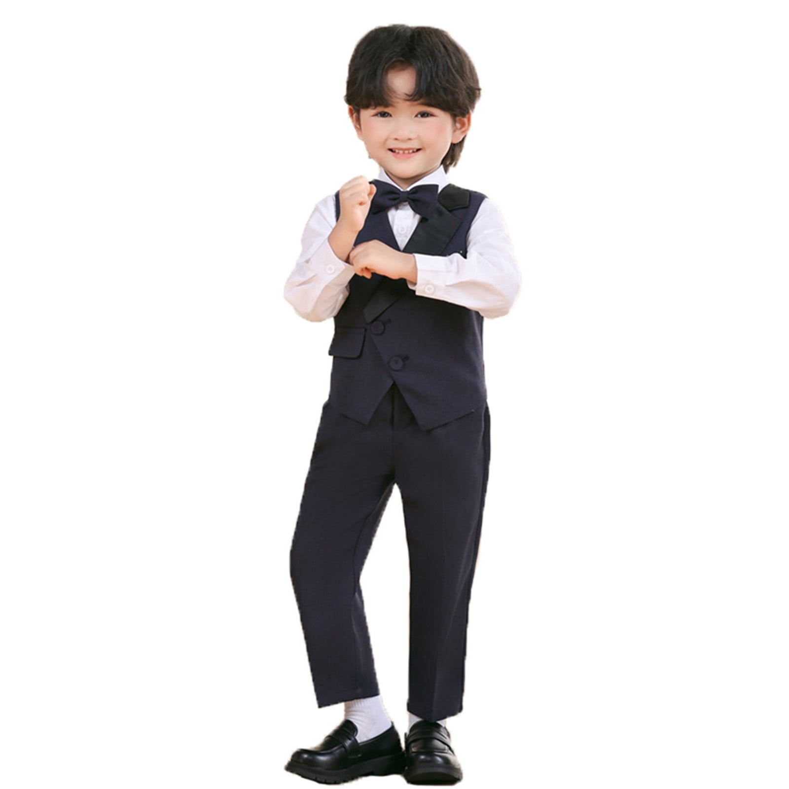 RMGVDSD Boys Formal Suits Set Pageant Tuxedo Vest Outfit With Long ...
