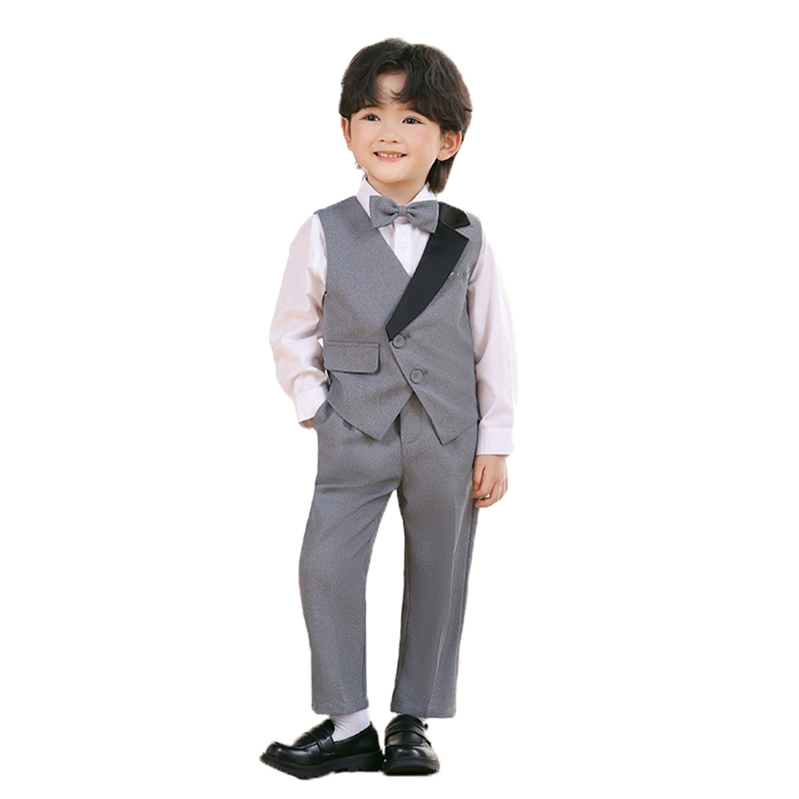 RMGVDSD Boys Formal Suits Set Pageant Tuxedo Vest Outfit With Long ...