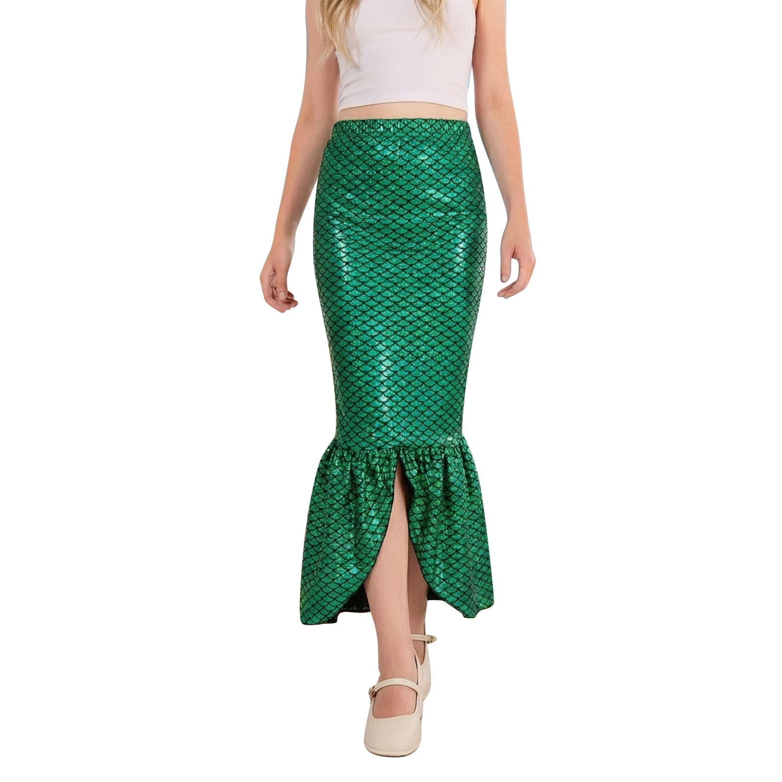 RMGVDSD Girls Skirts Sparkle Fish Tail Skirt Carnival Party Dress Up ...