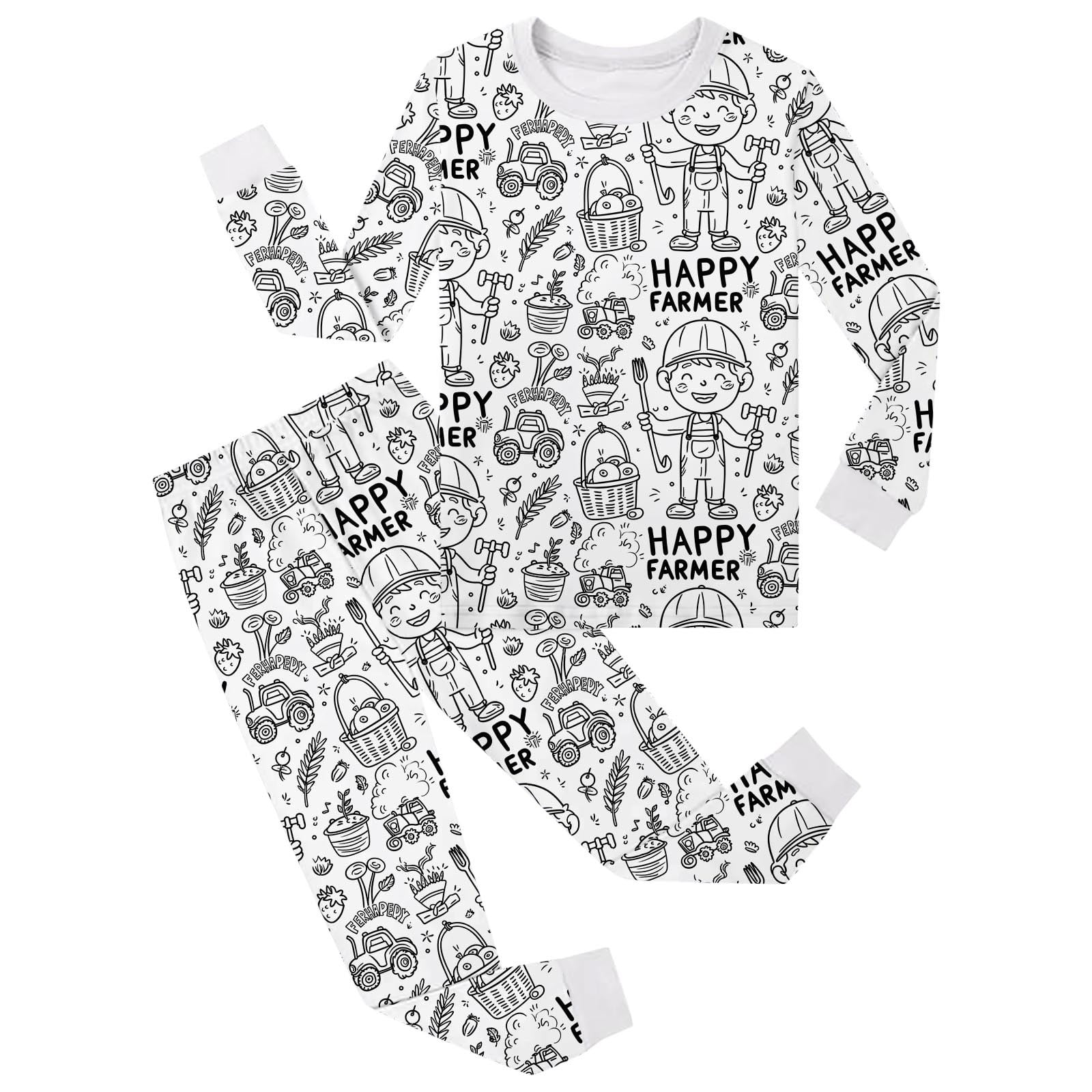 RMGVDSD Girls Sweatsuits Casual Suit Kid DIY Hand Painted Homewear Set ...