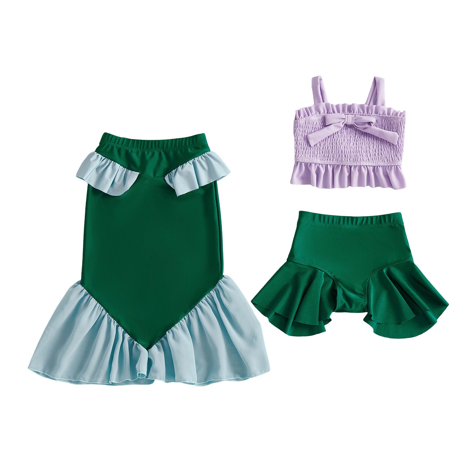 RMGVDSD Girls Swimwear 3 Piece Swimsuit With Ruffle Bikini Tankini Sets ...