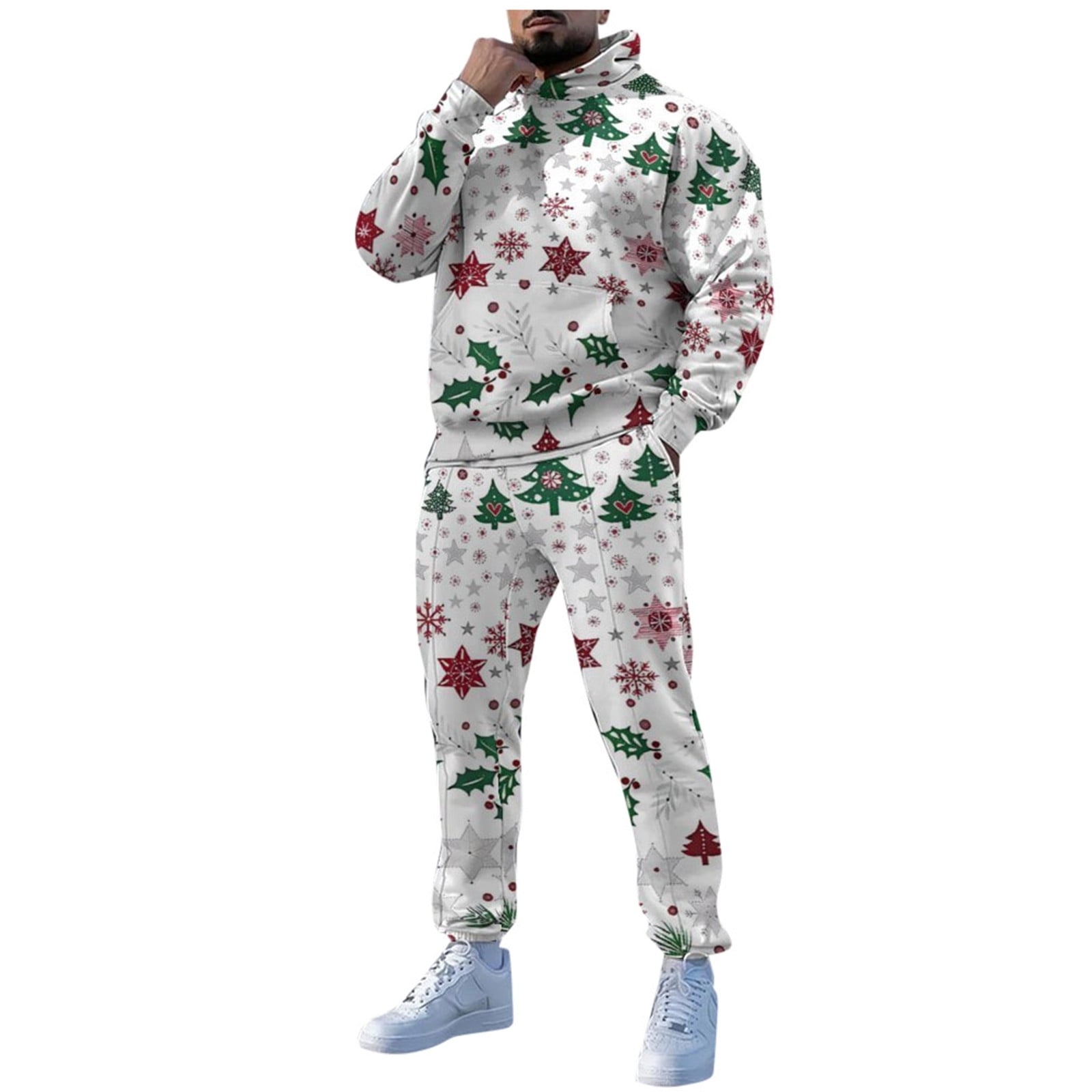RMGVDSD Men's Casual Tracksuits 2 Pieces Christmas Outfits Hoodies ...