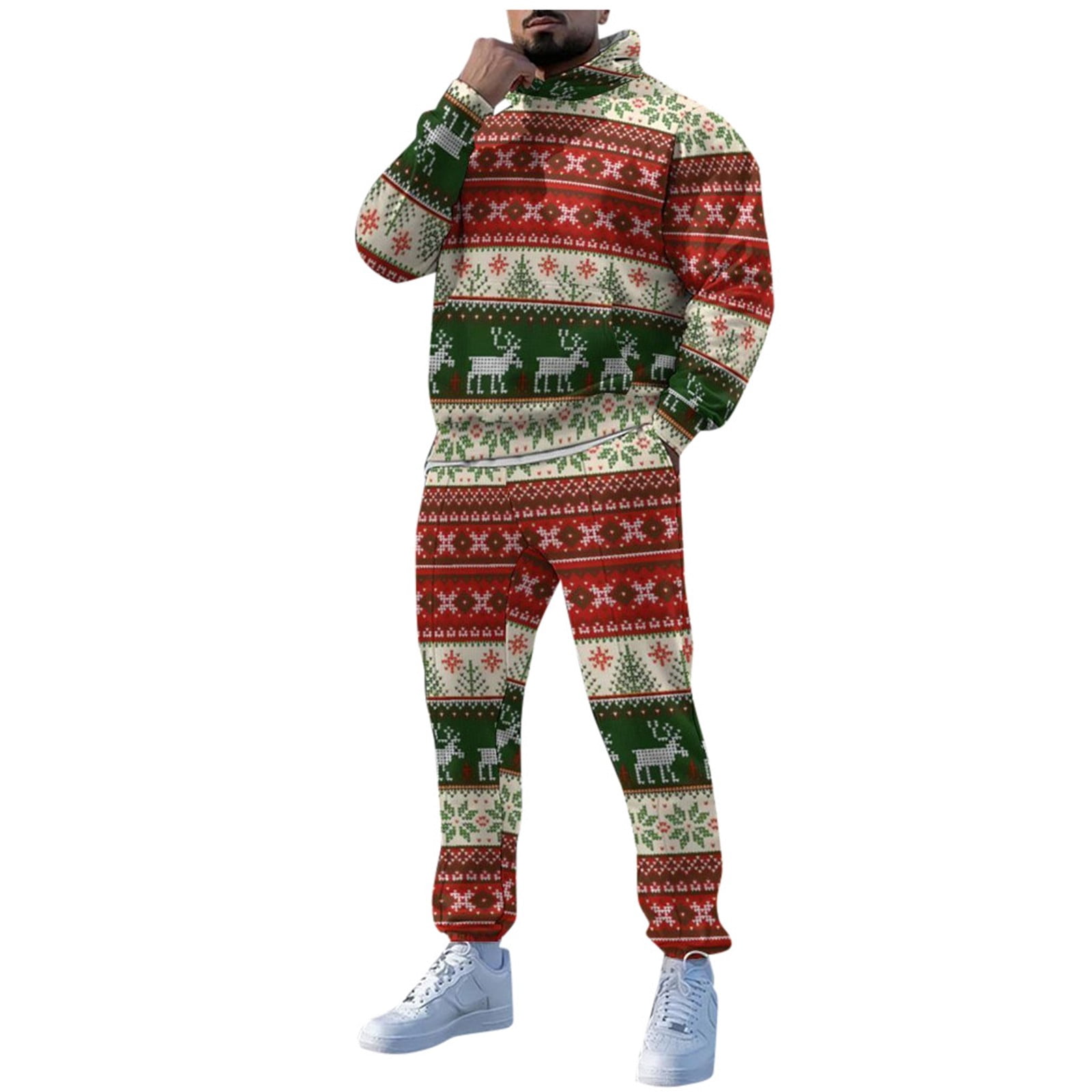 RMGVDSD Men's Casual Tracksuits 2 Pieces Christmas Outfits Hoodies ...