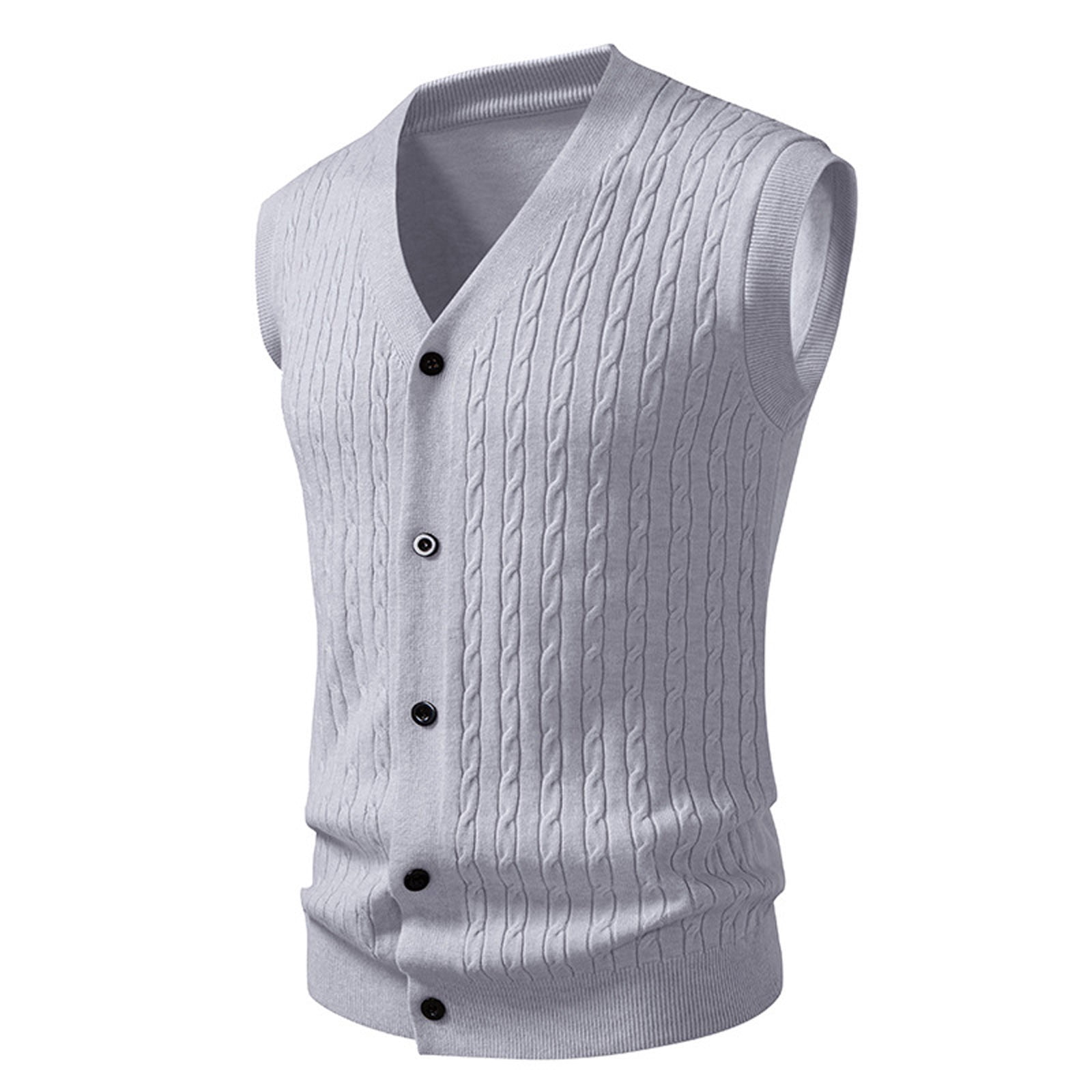 RMGVDSD Men's Sweater Vests Slim Fit Sweater Coat Sleeveless Knitted ...