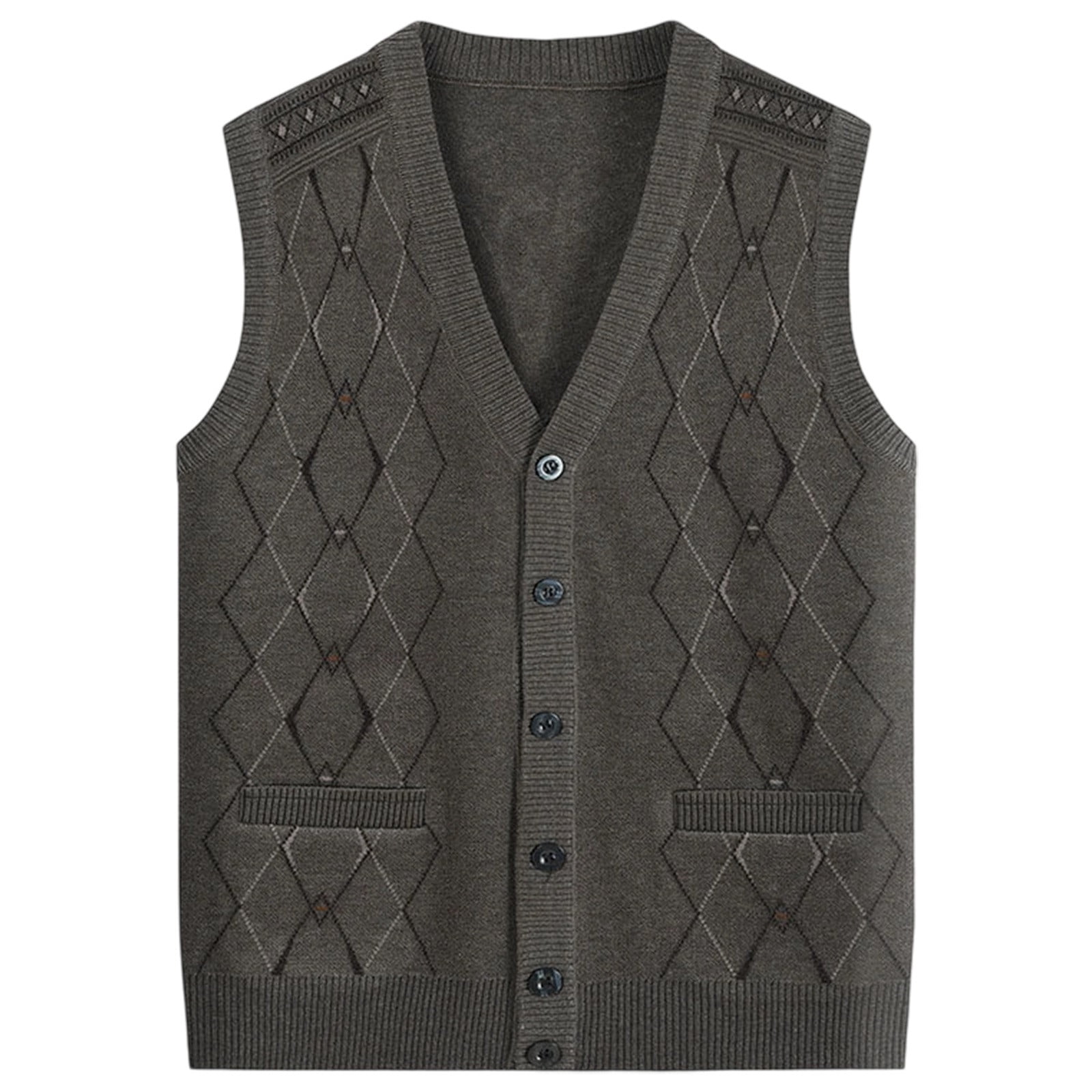 RMGVDSD Men's Sweater Vests V Neck Sleeveless Knitted Cardigan Vest ...