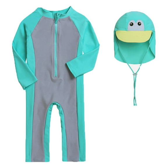 RMGVDSD Toddler Girls One Piece Swimsuit Color Block Long Sleeve ...