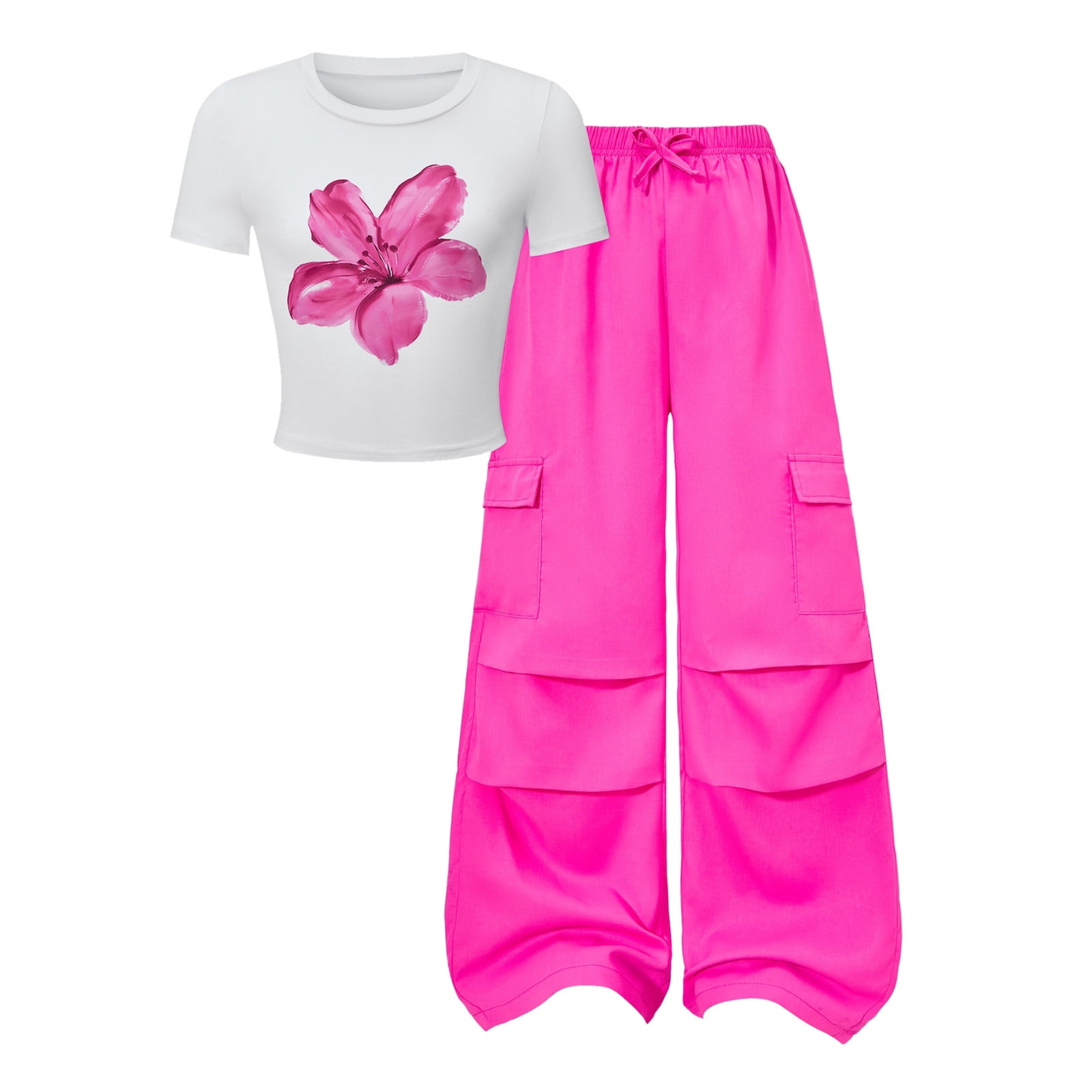 RMGVDSD Tween Girls Clothes 2 Piece Outfit Short Sleeve T-Shirt Top And ...