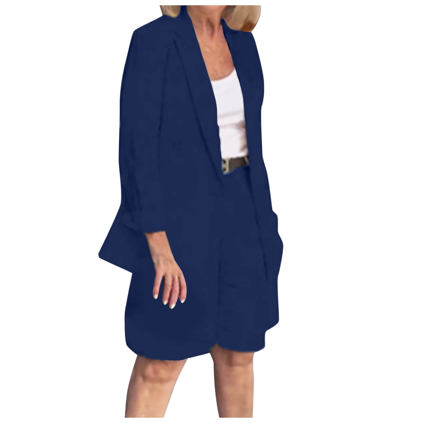 RMGVDSD Womens 2 Piece Blazer Shorts Set Long Sleeve Double Breasted ...