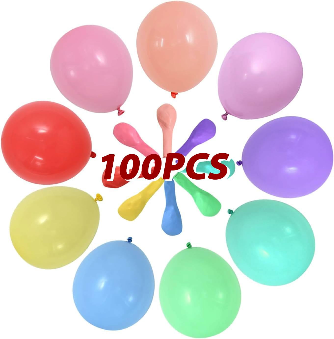 RMIURCO 100 PCS Party Balloons Rainbow Balloons H2FSDColorful Balloon ...