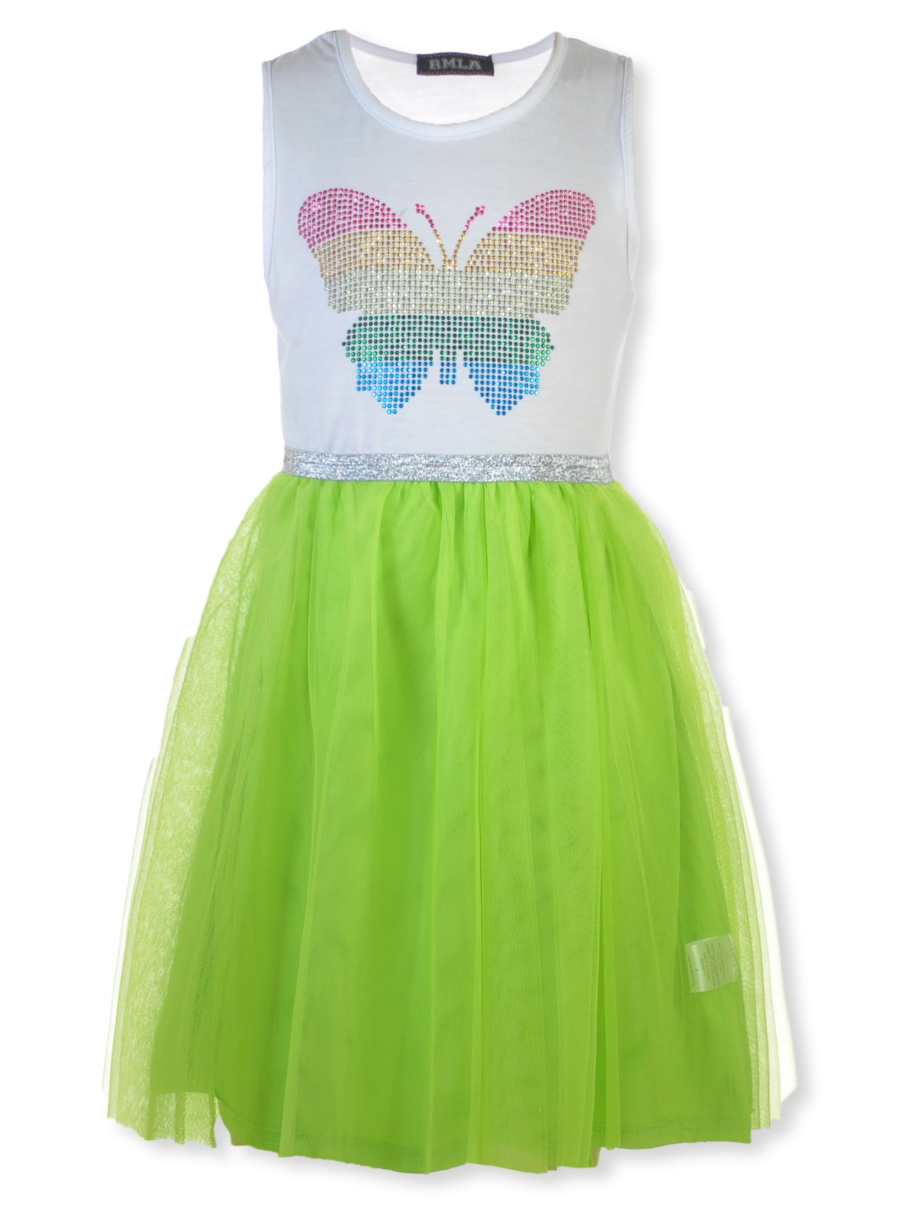 RMLA Girls' Rainbow Dress - lime, 10 (Big Girls) - Walmart.com