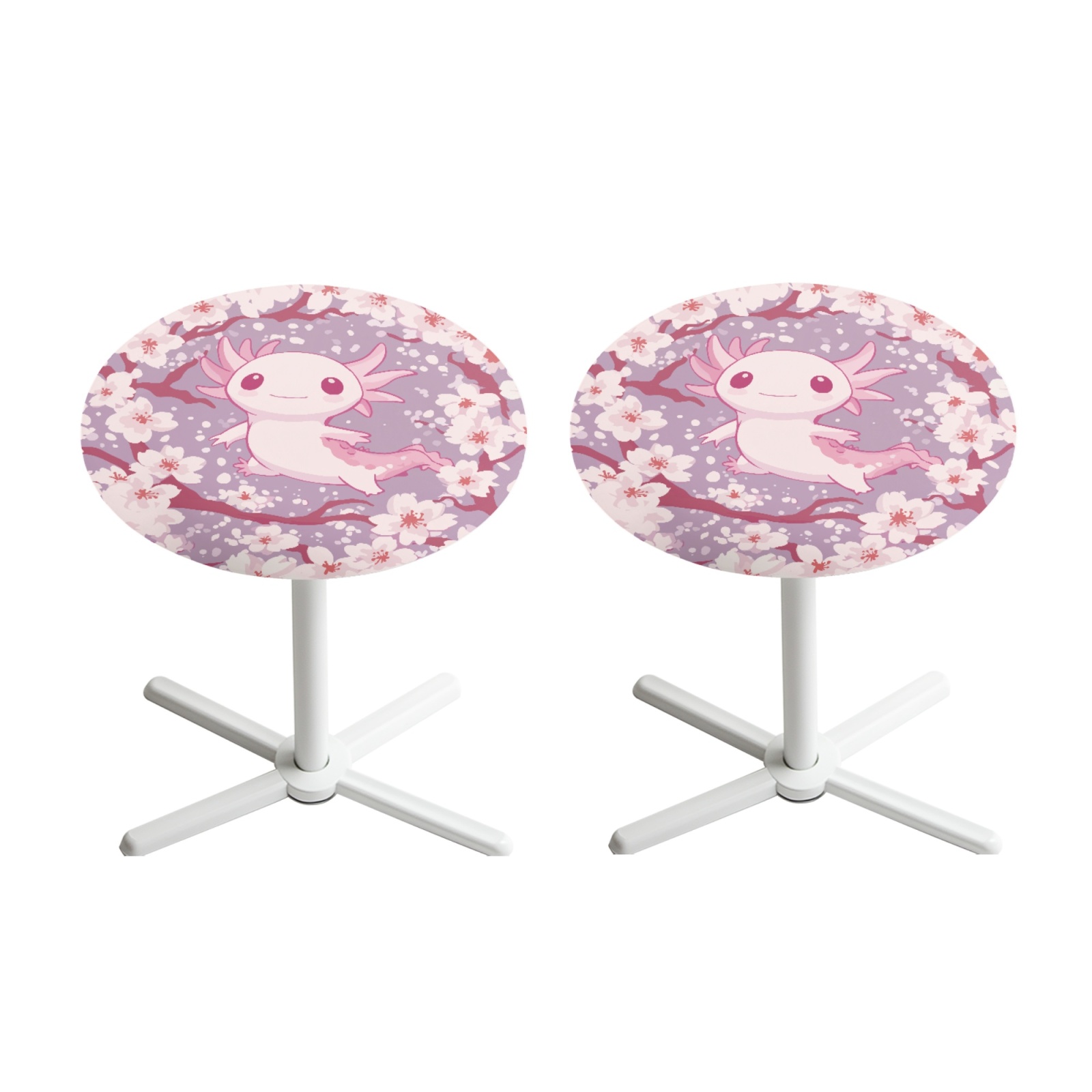 RMMRIYUE Axolotl Cherry Blossom Print 2 Pack Round Table Cloth 24 Inch RMMRIYUE Axolotl Cherry Blossom Print 2 Pack Round Table Cloth 24 Inch