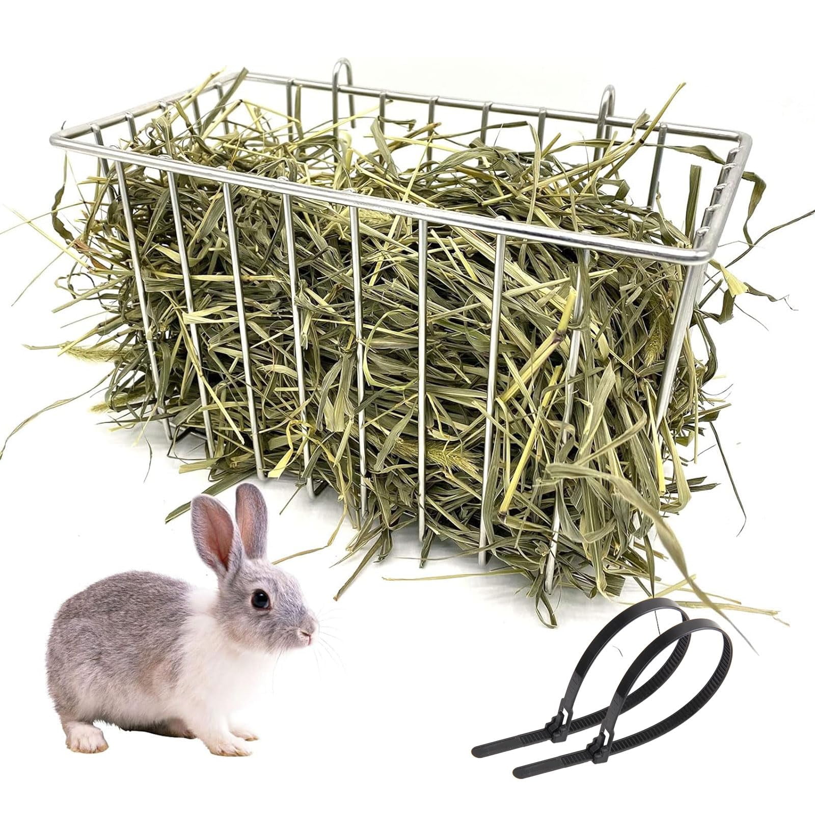 RMNHPTK Rabbit Hay Feeder, TMA2 Stainless Steel Hay Rack for Cage Pet ...