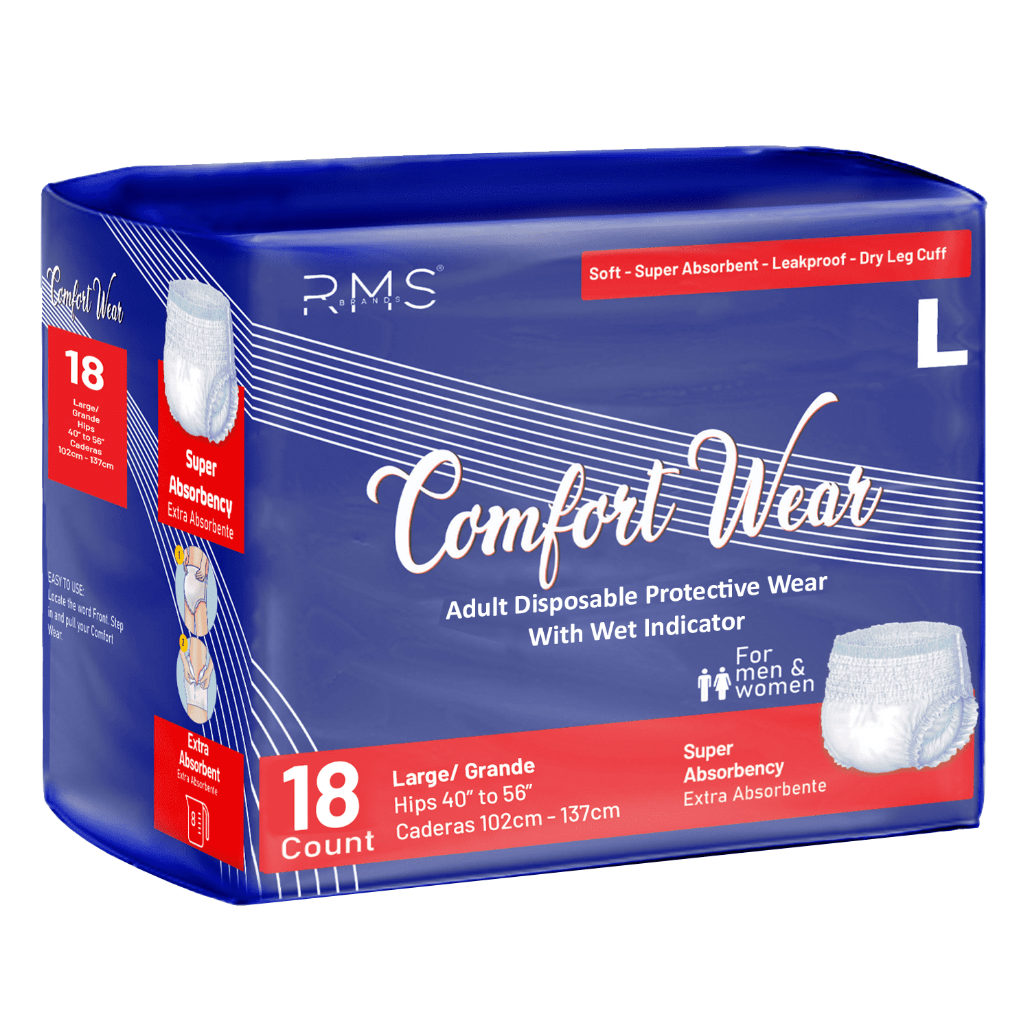 RMS Brands Incontinence Underwear for Men and Women, Super Absorbency ...