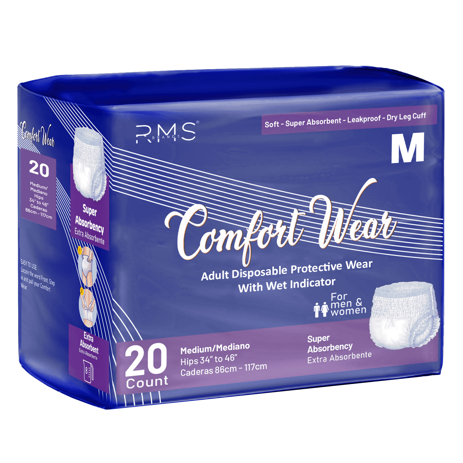 RMS Brands Incontinence Underwear for Men and Women, Super Absorbency ...