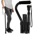 RMS Lightweight Walking Cane, Folding with Offset Foam Handle ...